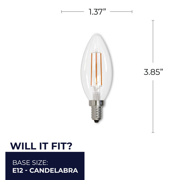 Bulbrite Industries 40 Watt Equivalent B11 E12/Candelabra Dimmable LED Bulb & Reviews | Wayfair